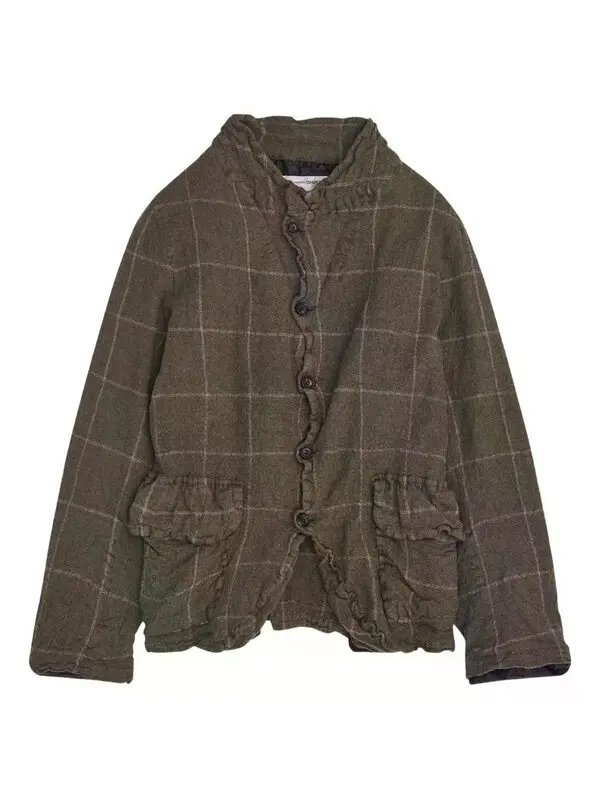 Comme Des Garçons Ruffled Check Jacket