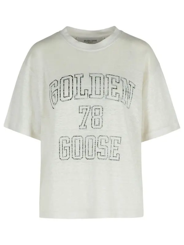 Golden Goose Linen T-shirt With Logo