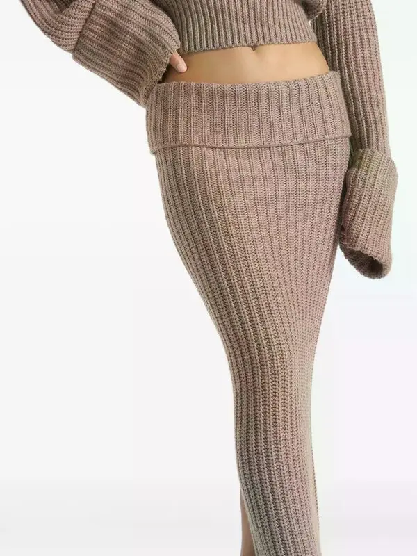 Manière De Voir Lyra Knitted Maxi Skirt - Neutrals