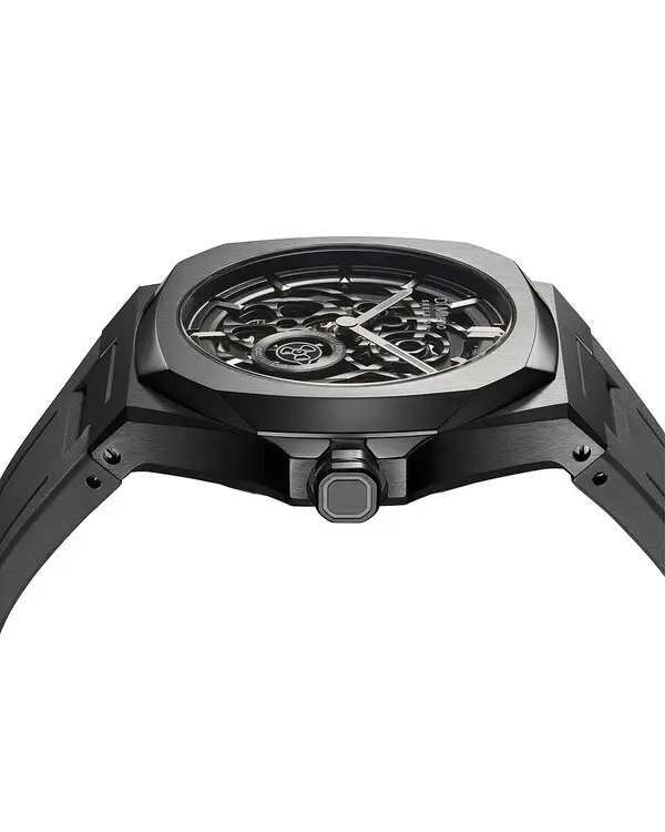 D1 MILANO Skeleton Steel 41.5mm Watch - Jet Black