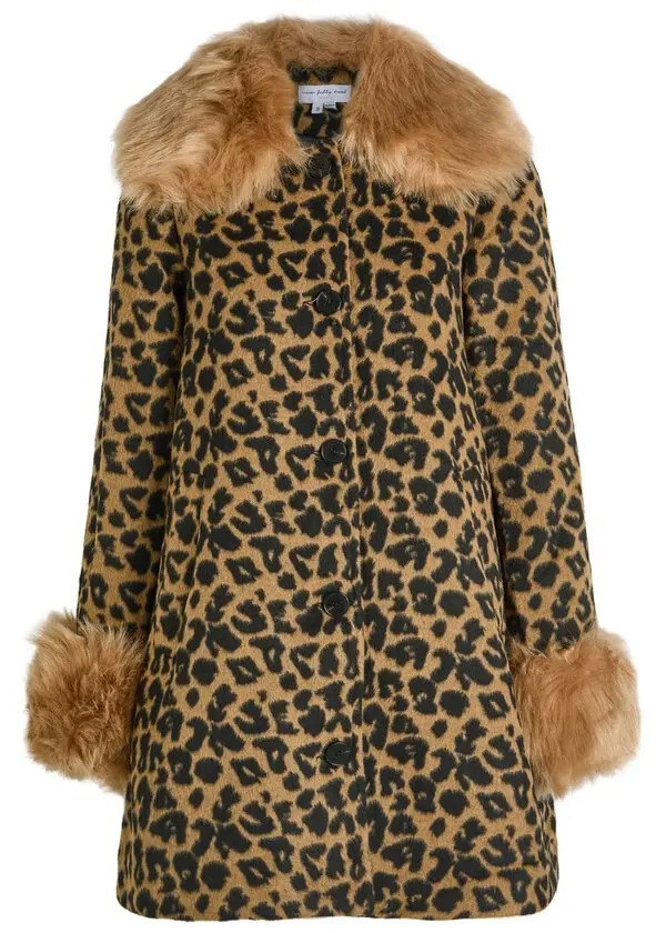 NEVER FULLY DRESSED Animal Print Faux Fur Coat