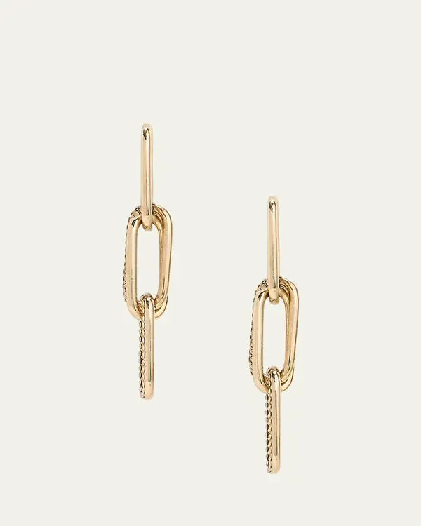 Ralph Lauren Crystal Paperclip Link Drop Earrings
