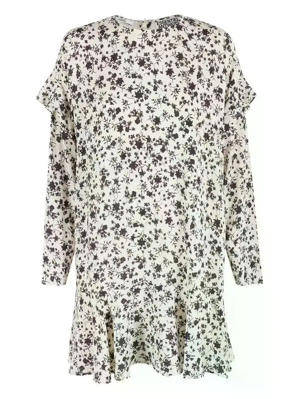 Essentiel Antwerp Floral Print Ruffled Mini Dress - White