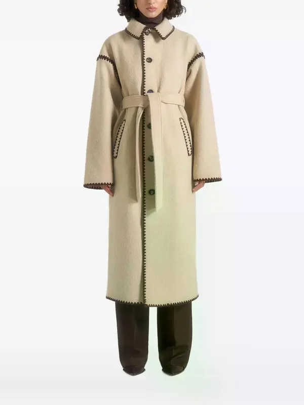 Manière De Voir Elora Whipstitch Belted Coat