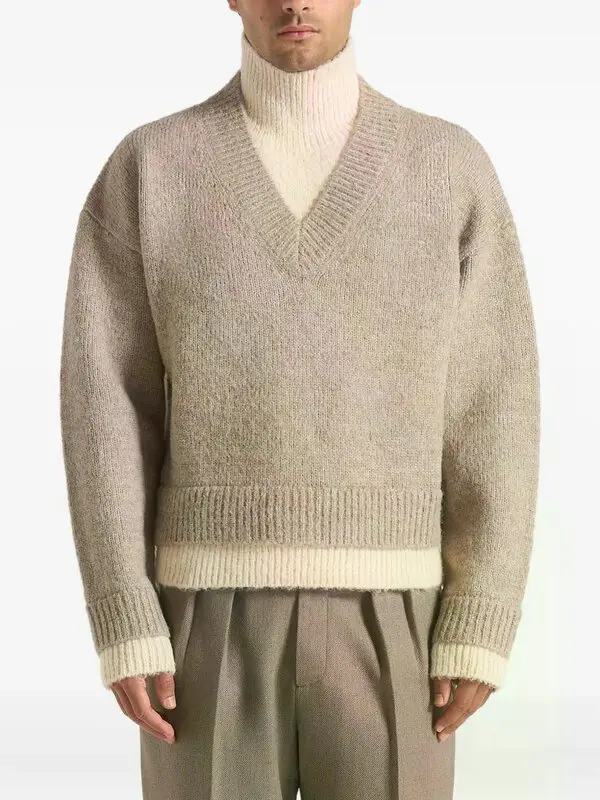 Manière De Voir Jacques Double-layer V-neck Sweater