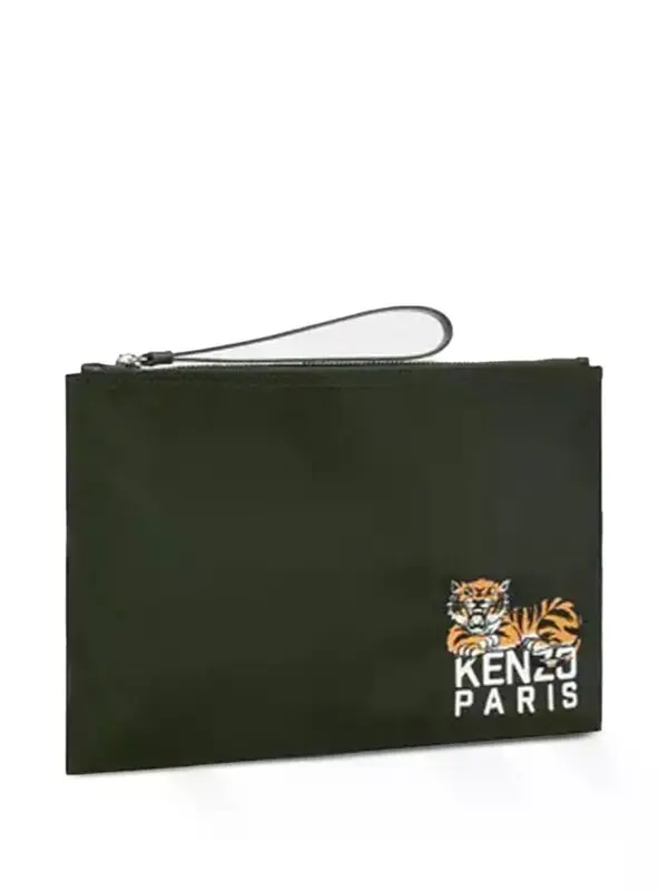 Kenzo Tiger Motif Clutch - Green