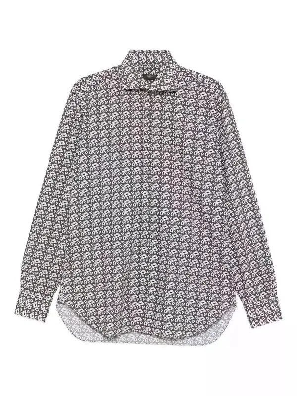 BARBA NAPOLI Floral-print Shirt - Black