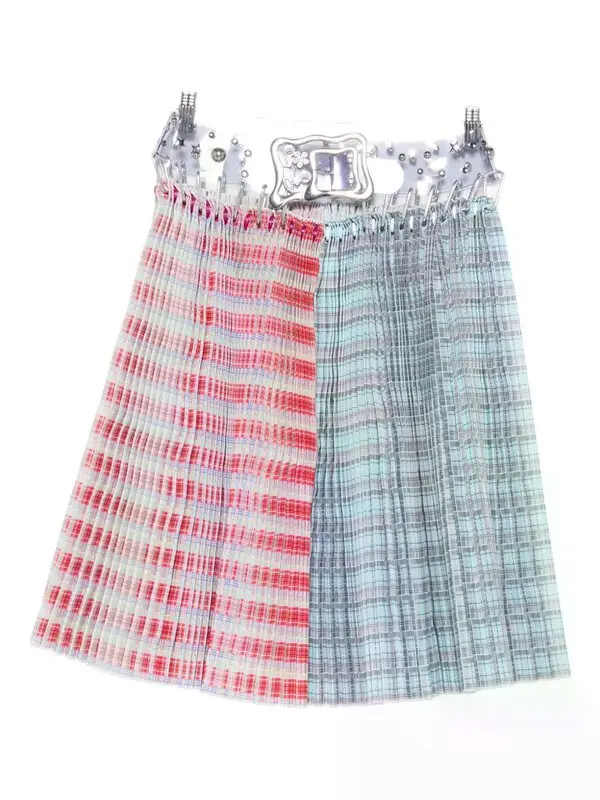 CHOPOVA LOWENA Pleated Carabiner Skirt - Red