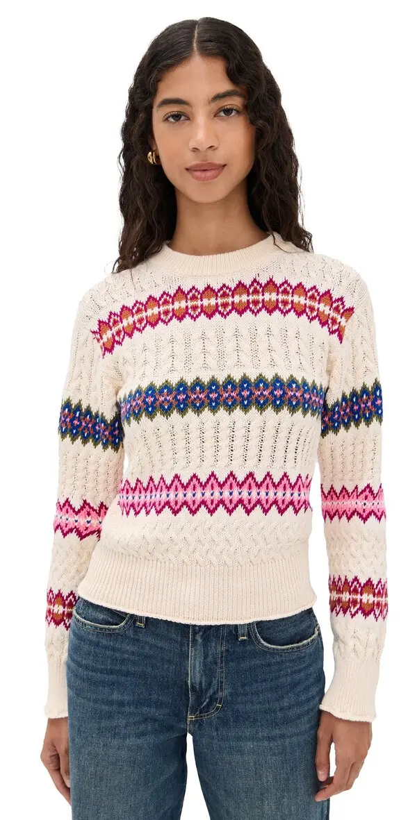 AMO Jemma Cotton Cable Knit Sweater