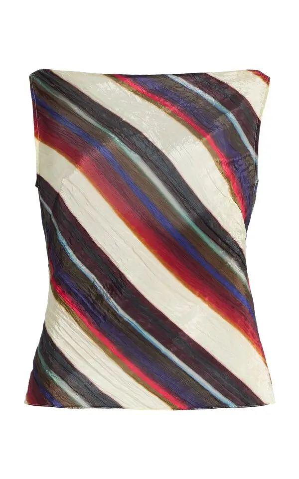 Christopher John Rogers Morris Stripe Sheer Top