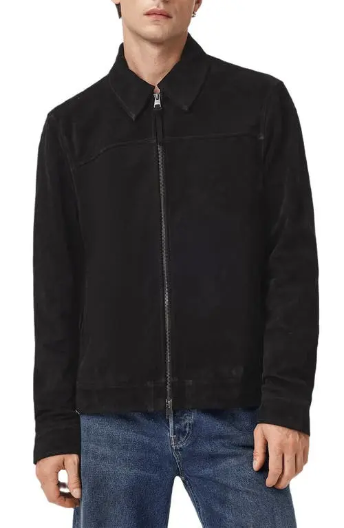 All Saints Rhone Suede Jacket - Black