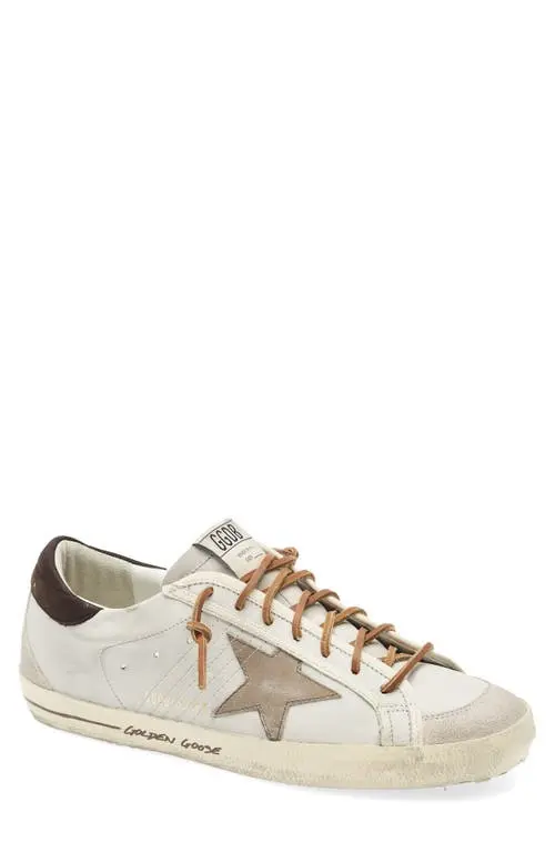 Golden Goose Super-star Leather Sneakers - Grey Cloud/dark Grey/brown