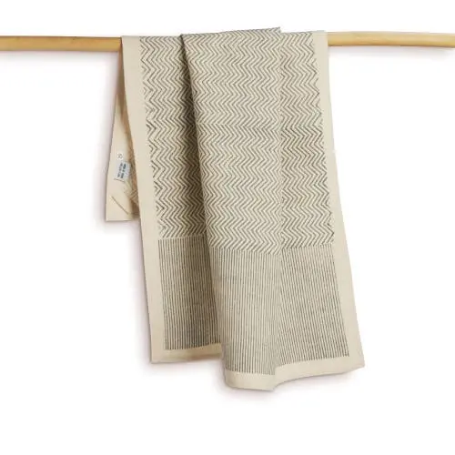 SUSTAINABLE THREADS Make Waveshand Block Printed Kitchen Towelsset Of 2