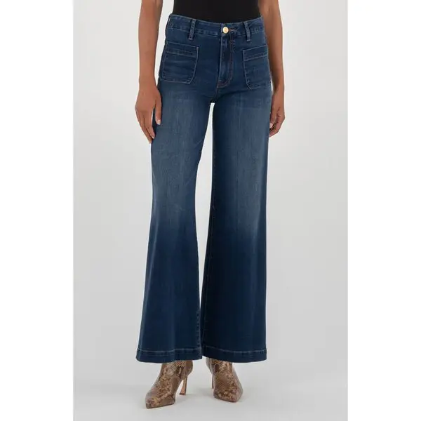 Kut From The Kloth Meg Patch Pocket High-waist Wide-leg Jeans
