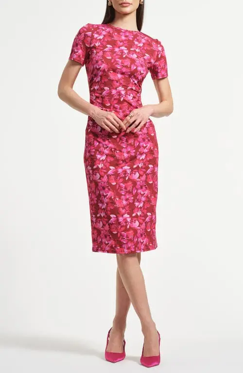 ISAAC MIZRAHI NEW YORK Ruched Waist Dress - Ruby Flora
