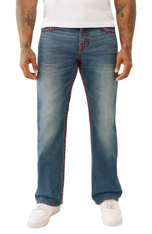 True Religion Billy Super T Flap Relaxed Bootcut Jeans - Ericcson Dark Wash