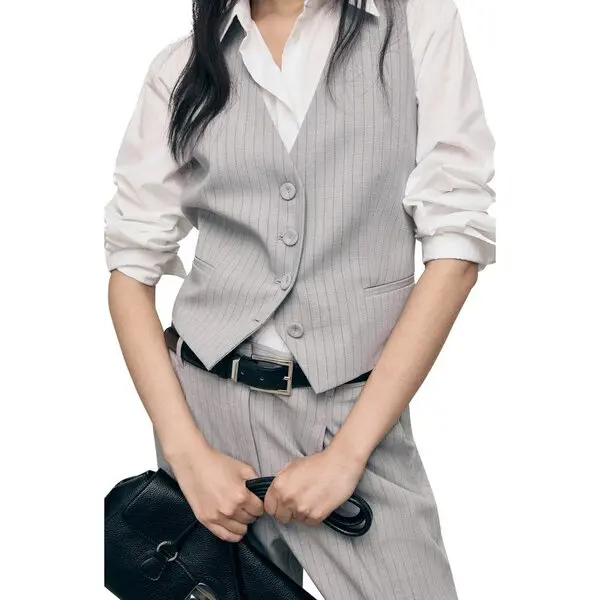 Mango Pinstripe Suit Waistcoat
