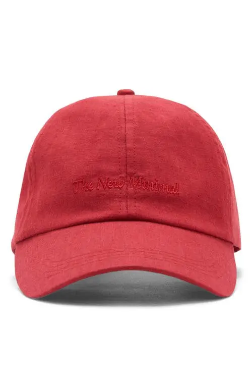 Mango Embroidered Cotton And Linen Baseball Cap - Red