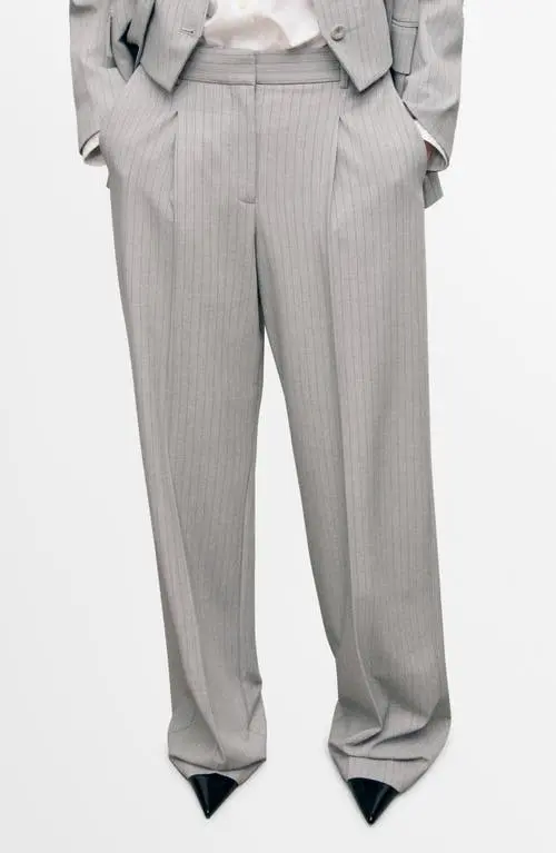 Mango Pinstripe Straight-leg Suit Trousers