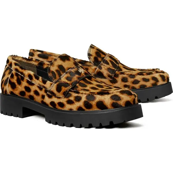 Tory Burch Classic Calf Hair Platform Lug Sole Loafer