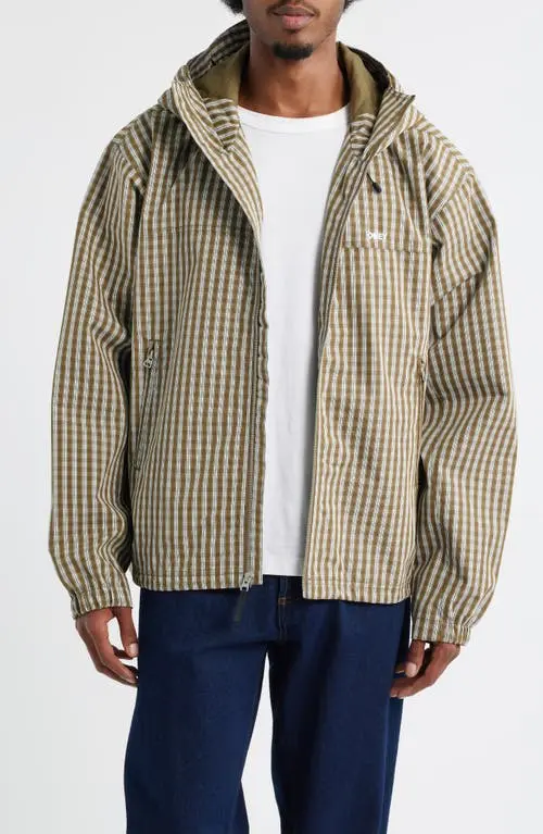 Obey Vista Oversize Plaid Hooded Canvas Jacket