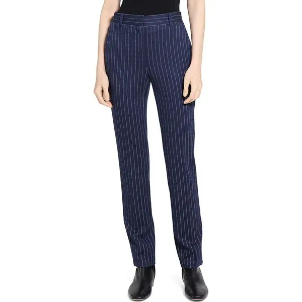 Theory Pinstripe Slim Fit Trousers