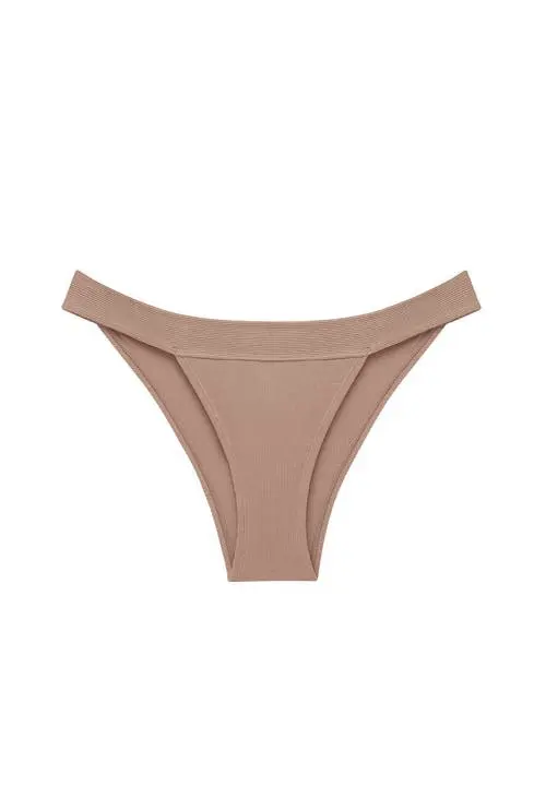 CUUP Silk Rib Cheeky Bikini Bottom - Taupe