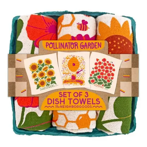 THE NEIGHBORGOODS Pollinator Gardendish Towel Set Of 3