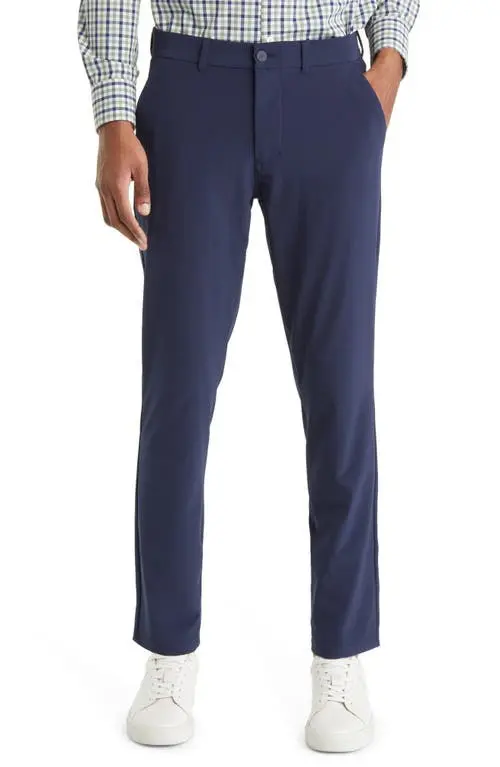 Mizzen+main Helmsman Slim Fit Flat Front Golf Pants - Navy Solid