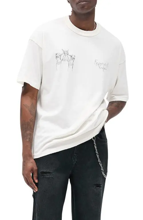 REPRESENT Hand Drawn Thoroughbred Graphic T-shirt - Flat White
