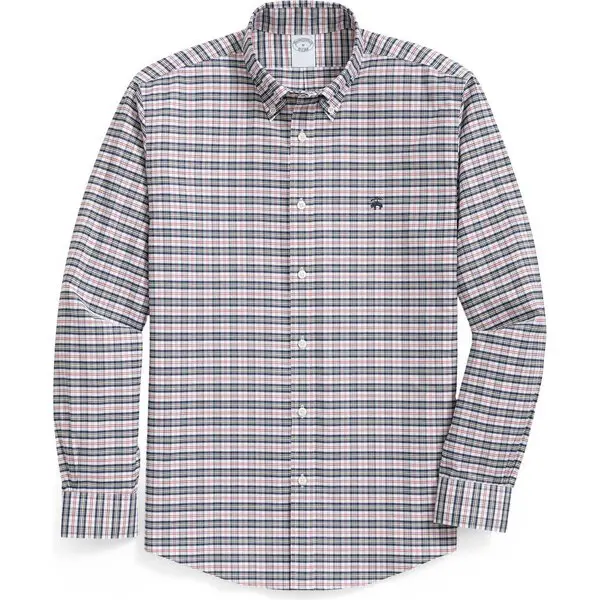 Brooks Brothers Plaid Wrinkle Resistant Stretch Cotton Button-down Shirt - Vintage Check