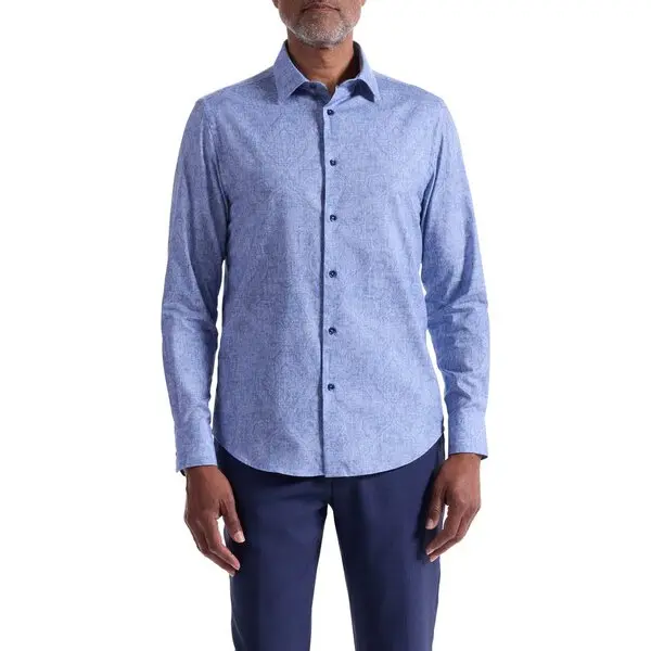 Bugatchi Julian Shaped Fit Paisley Cotton Button-up Shirt