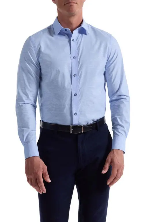 Bugatchi Julian Shaped Fit Abstract Stripe Stretch Cotton Button-up Shirt