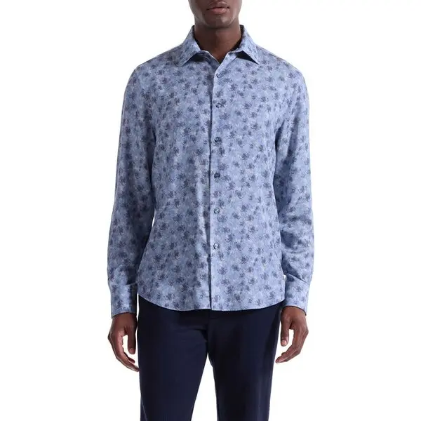 Bugatchi Julian Shaped Fit Floral Print Button-up Shirt