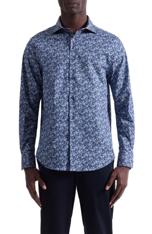 Bugatchi Axel Trim Fit Floral Stretch Cotton Button-up Shirt