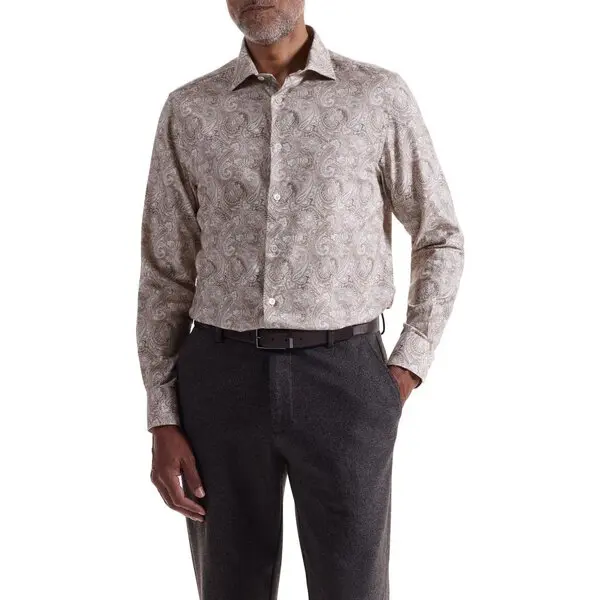Bugatchi Axel Trim Fit Paisley Cotton Button-up Shirt
