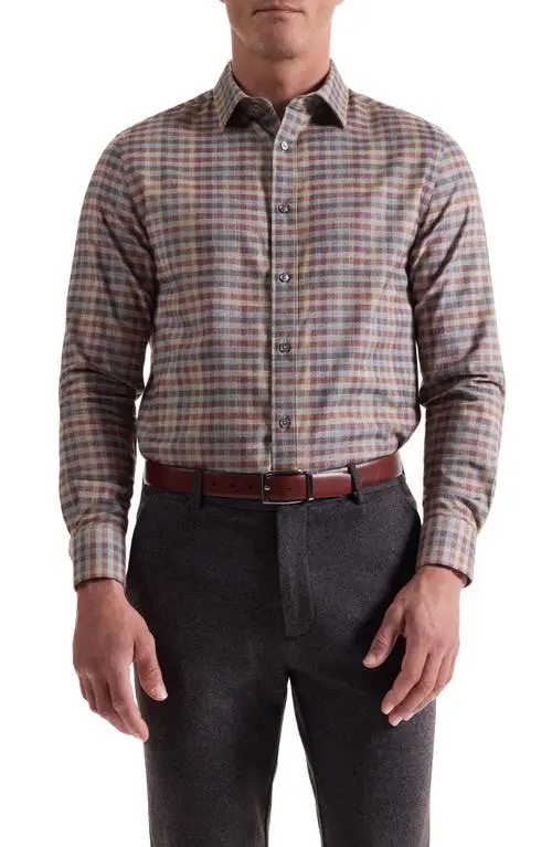 Bugatchi Julian Shaped Fit Check Cotton Button-up Shirt