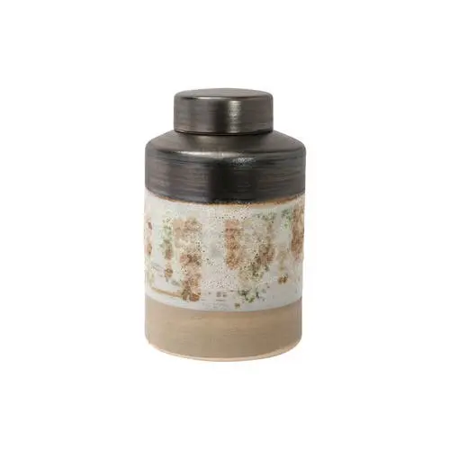 STORIED HOME Decorative Stoneware Ginger Jar With Reactive Glaze