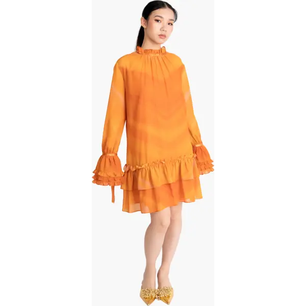 RICHANTEE Ruffled Chiffon Mini Dress