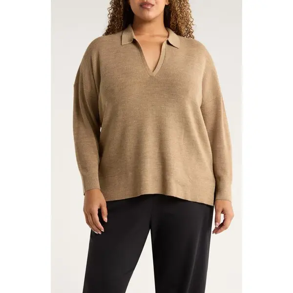 Eileen Fisher Classic Collar Merino Wool Sweater