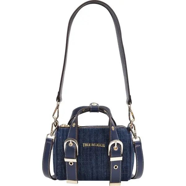 True Religion Denim Buckle Strap Mini Satchel