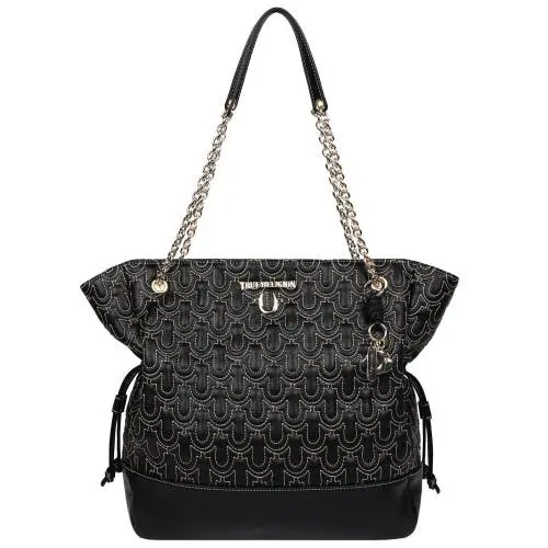 True Religion Cinch Side Soft Logo Tote