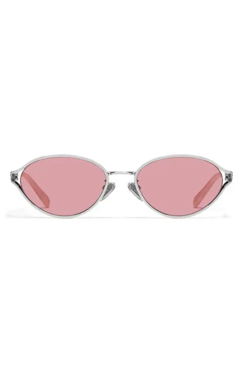 Quay Formal Affair Round Sunglasses - Silver/peony