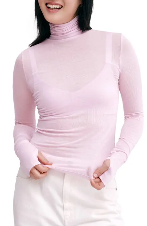 MARCELLA Eloise Semisheer Jersey Turtleneck Top