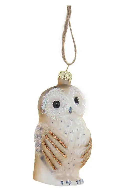 CODY FOSTER & CO Bashful Owl Glass Ornament