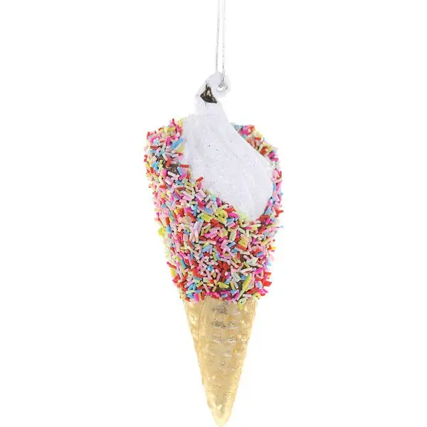 CODY FOSTER & CO Sprinkles On Ice Cream Glass Ornament