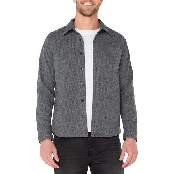 LIVERPOOL Herringbone Knit Button-up Shirt
