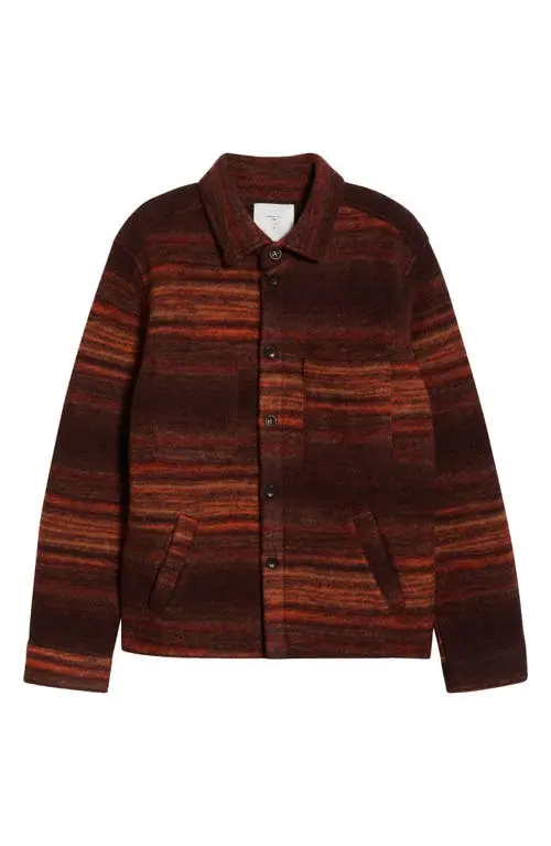 PERCIVAL Mississippi Jacquard Boiled Wool Blend Overshirt