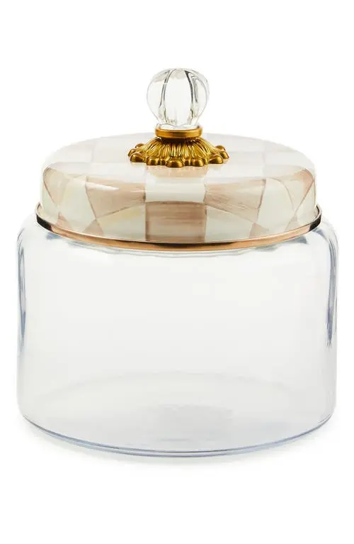 MACKENZIE-CHILDS Check Medium Kitchen Canister - Mocha