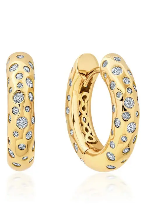 CRISLU Cascade Cubic Zirconia Huggie Hoop Earrings - 18kyg/clear Stone